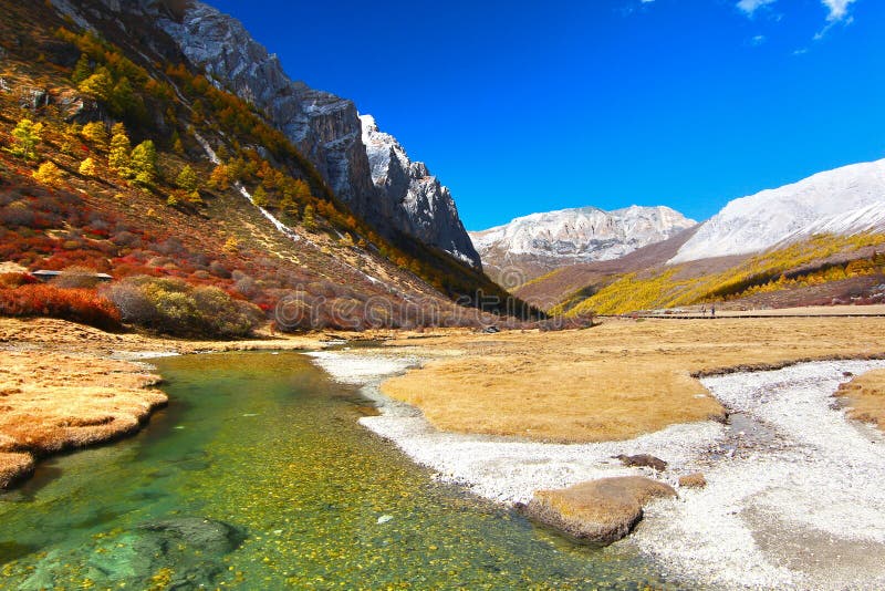 Trekking at Yading Nature Reserve in Daocheng County ,China Stock Photo ...
