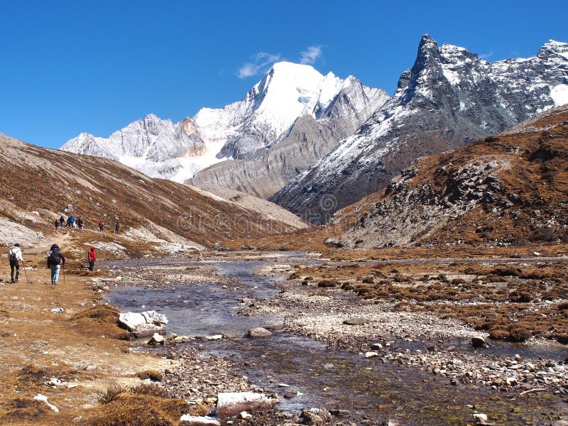 Trekking at Yading Nature Reserve in Daocheng County ,China Stock Image ...