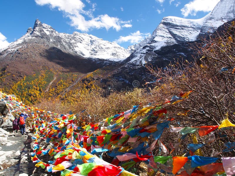 Trekking at Yading Nature Reserve in Daocheng County ,China Stock Image ...