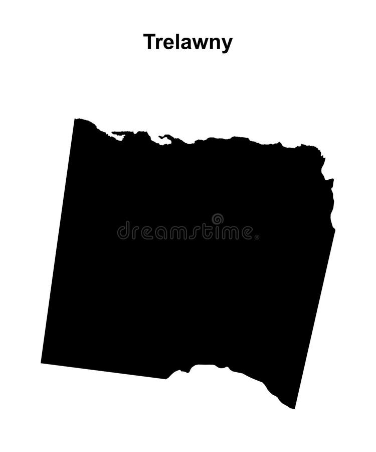 Trelawny outline map stock illustration. Illustration of template ...