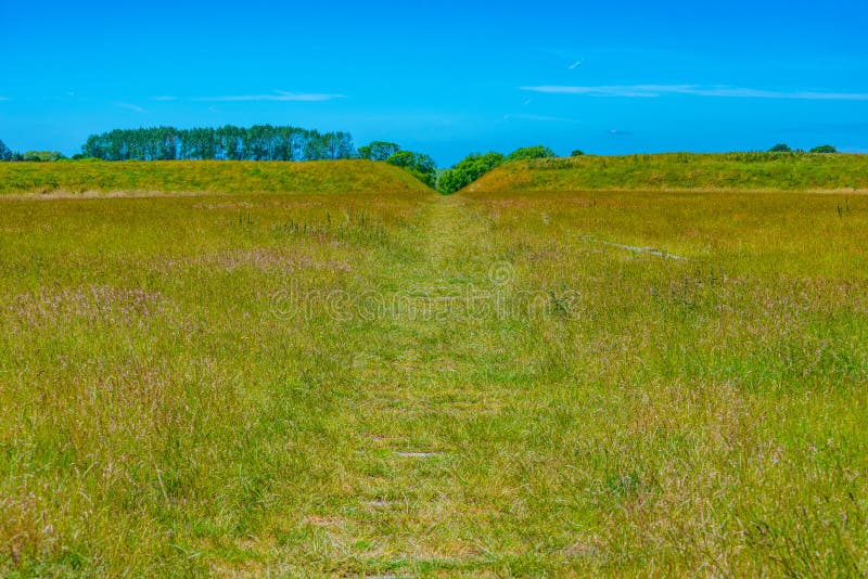 Trelleborg Viking Ring Fortress in Denmark Stock Photo - Image of ...