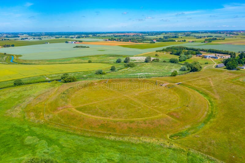 Trelleborg Viking Ring Fortress in Denmark Stock Image - Image of ...