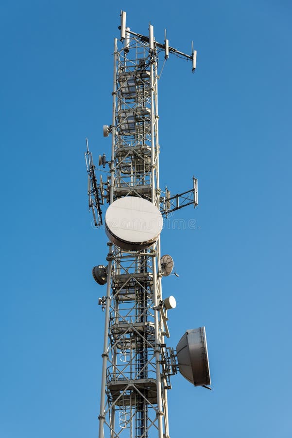 Trellis Mobile Antennas and Satellite Dishes Stock Image - Image of ...
