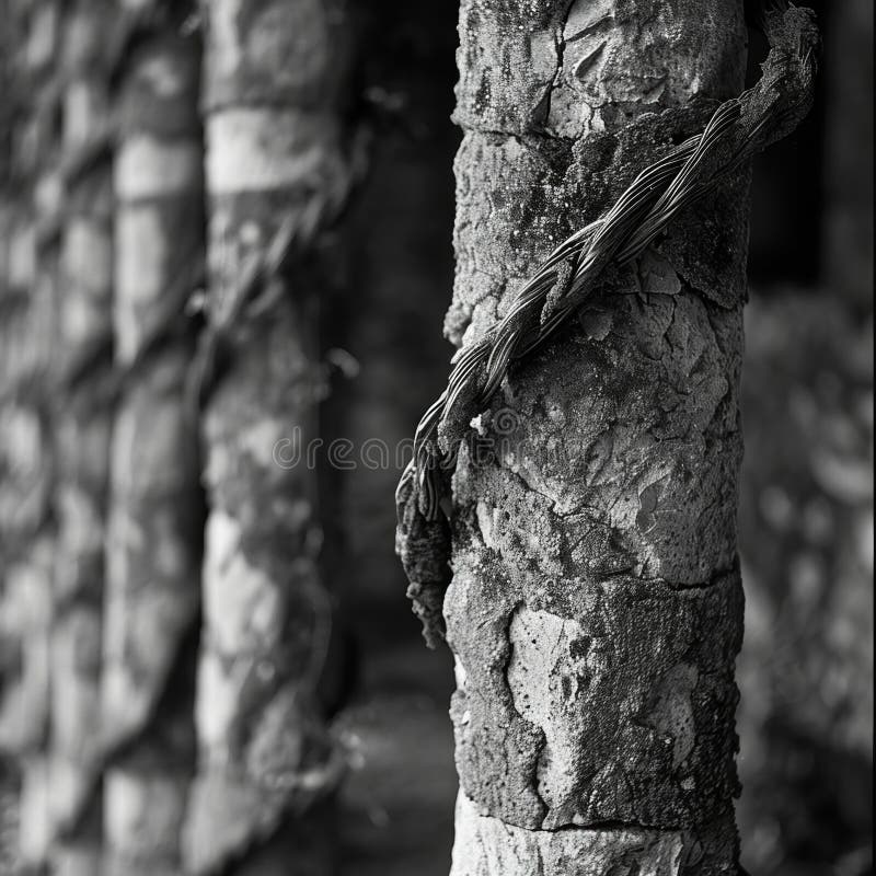 Trellises of Ancient Stone Weaving a Tale of the Past. Black and White ...