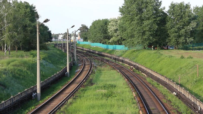 Trem azul filme. Vídeo de pedestre, metro, movimento - 36449664