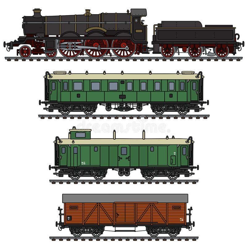 Locomotiva De Vapor Do Vintage Ilustração do Vetor - Ilustração de ...