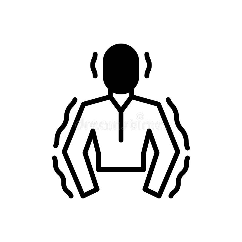 Black Solid Icon for Trembl, Chill and Hypothermia Stock Vector ...