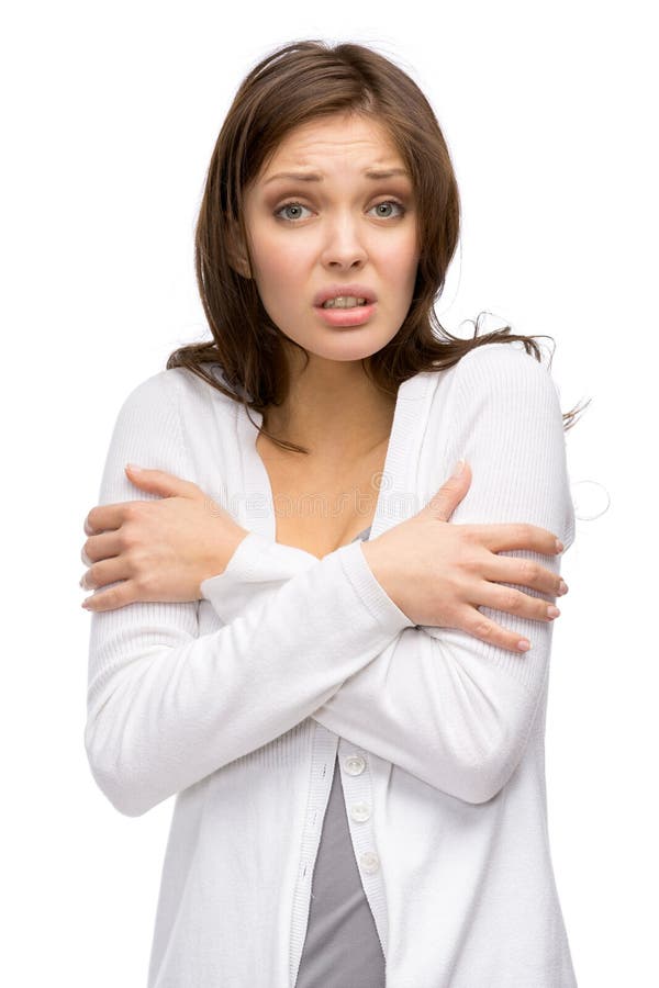 Trembling lady stock photo. Image of feel, body, isolated - 39061846