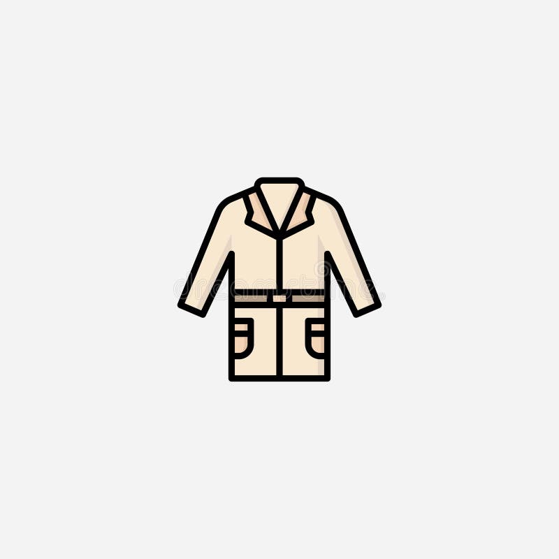 Trench Coat Vector Icon Sign Symbol Stock Vector - Illustration of ...