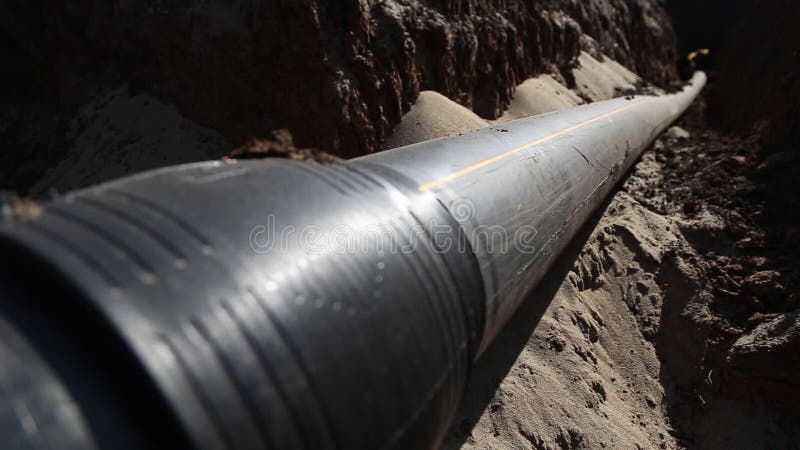 A Trench with a Gas Pipeline Stock Video - Video of pipe, construction ...