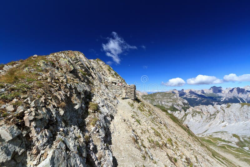 Trench Ruins on Alpine Pathway Stock Image - Image of hike, alpine ...