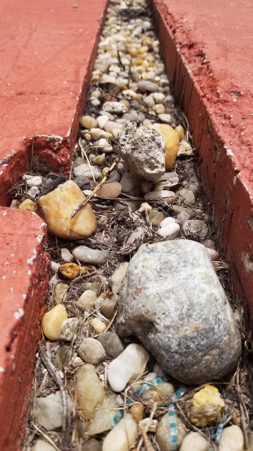 A trench of small rocks stock image. Image of meal, icing - 223302989