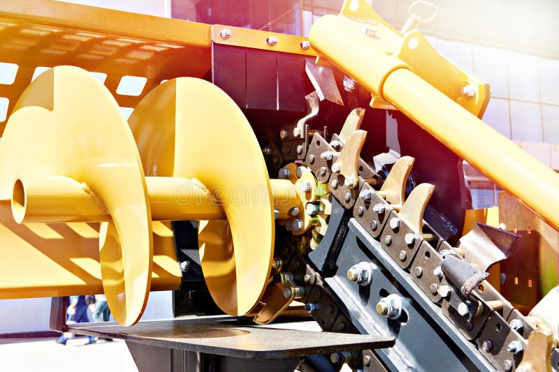 Trencher Worm Wheel Construction Machine Stock Image - Image of digger ...