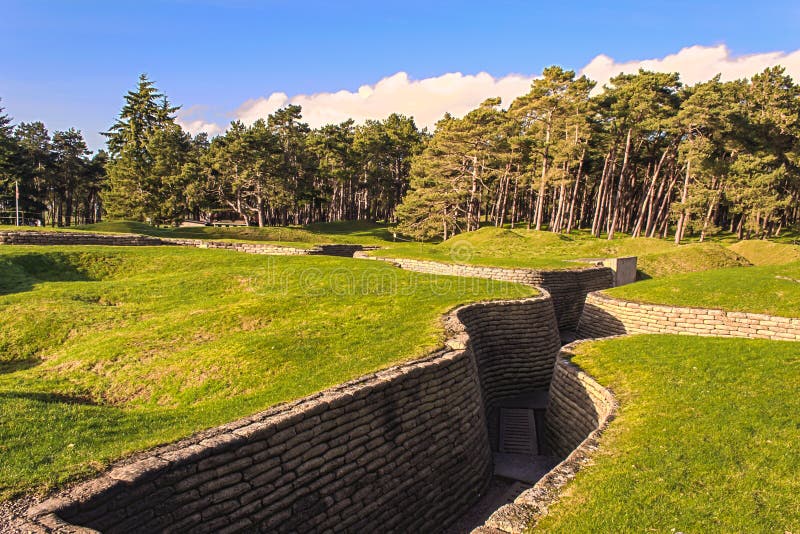 WW1 trench at Vimy Ridge stock photo. Image of world - 13680596