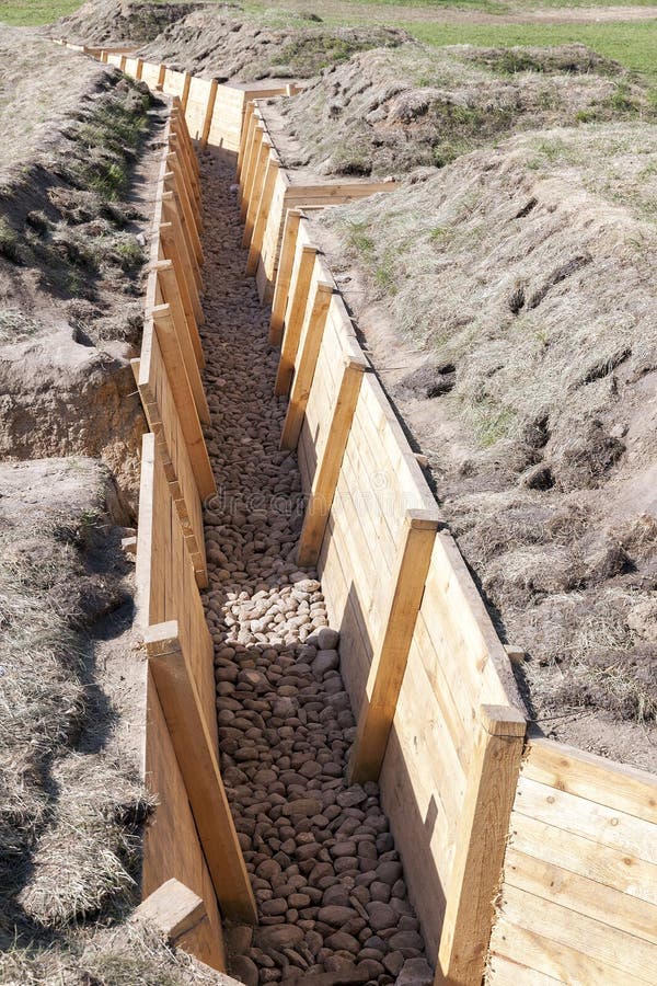 Trenches for combat stock image. Image of architecture - 80371737