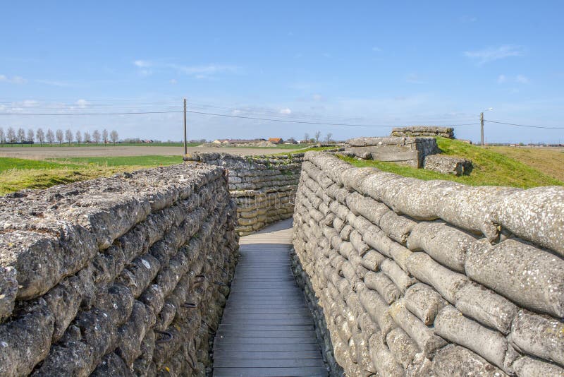 Trenches of Death WW1 Sandbag Flanders Fields Belgium Stock Image ...