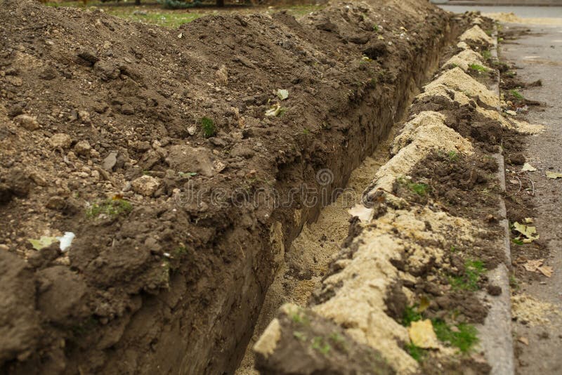 Trenches Dug City, Ukraine Digs Trenches Stock Image - Image of ...