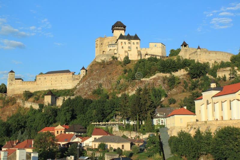 Slovakia Castle - Trencin at Sunrise Stock Photo - Image of castle ...