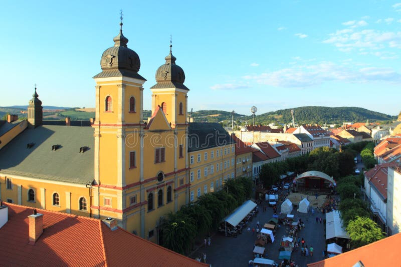 Trencin Castle at sunset stock photo. Image of building - 13068988