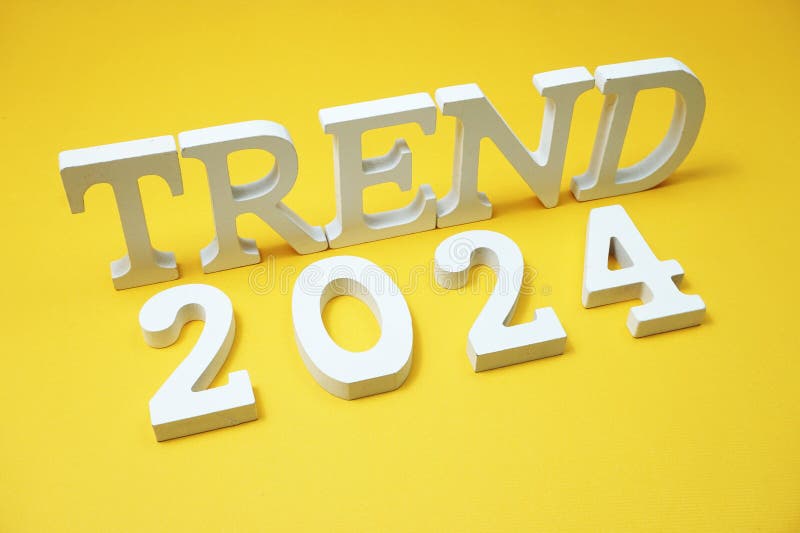 Trend 2024 Alphabet Letter on Yellow Background Stock Image - Image of ...