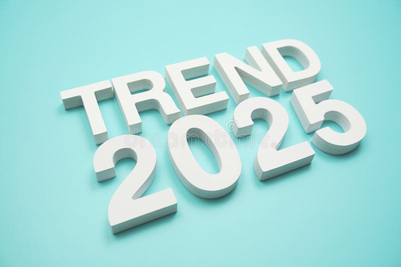 Trend 2025 Alphabet Letters on Blue Background Stock Image - Image of ...