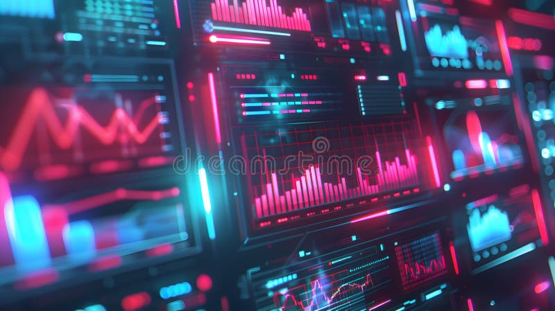 Trend Analysis Futuristic Screen with Dynamic Data Stock Illustration ... Trend Analysis Futuristic Screen with Dynamic Data Stock Illustration ...