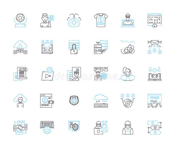 Trend Analysis Linear Icons Set Forecasting Detection Monitoring Analytics Predictive