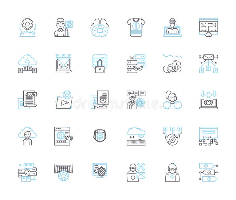Trend Analysis Linear Icons Set Forecasting Detection Monitoring