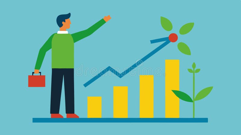 Trend Analysis a Vector Illustration Showing an Analyst Pointing at a ...
