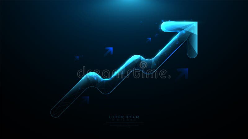 Trend Arrow Up. Rising Arrow. Arrows Going Up. Glowing Low Poly ...