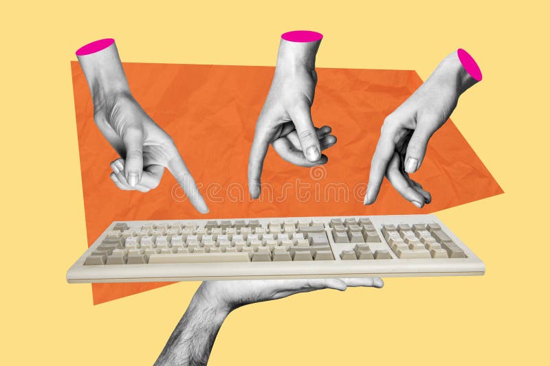 Trend Artwork Sketch Image Composite Collage of Monochrome Hand Appear ...