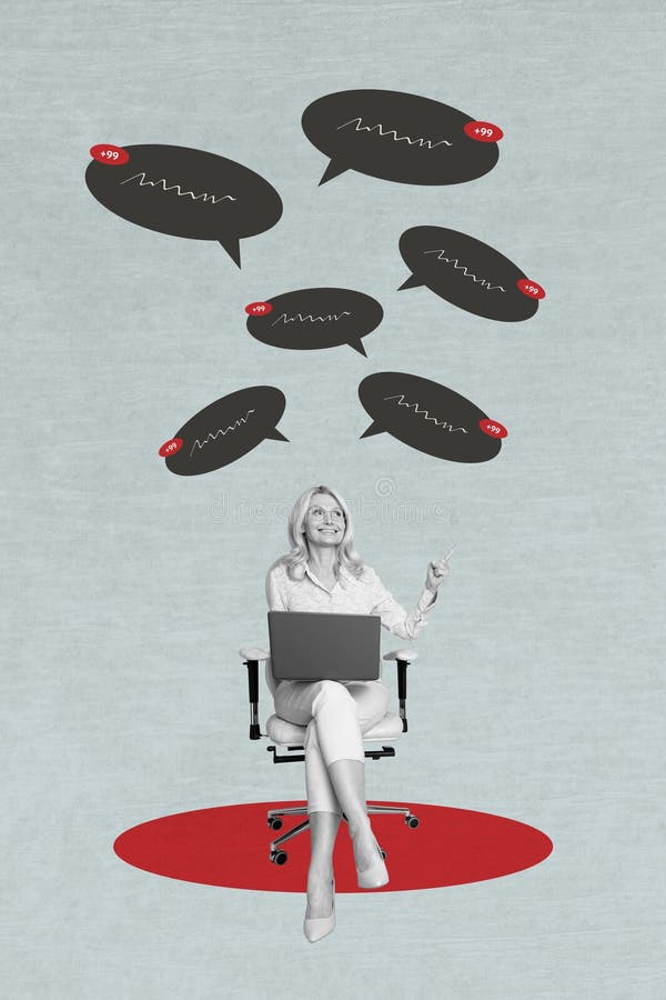 Trend Banner Collage of Person Work Point Netbook Stand with Comments ...