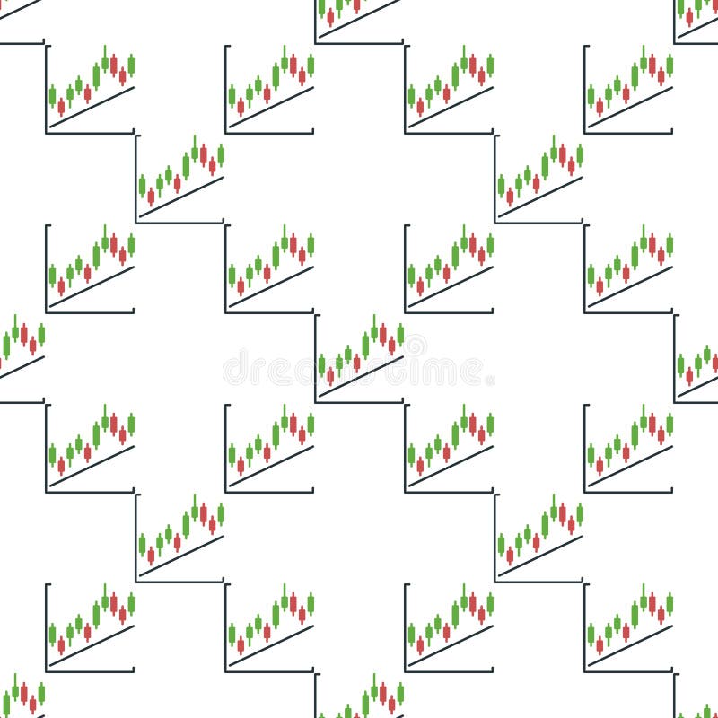 Trend and Candlestick Chart Vector Crypto Investment Seamless Pattern ...