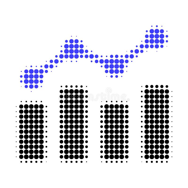 Trend Chart Halftone Dotted Icon Stock Vector - Illustration of diagram ...