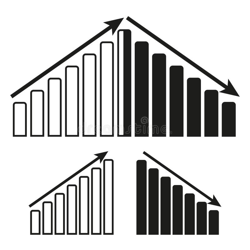 Up Trend Bar Chart Flat Icon Image Stock Vector - Illustration of sales ...