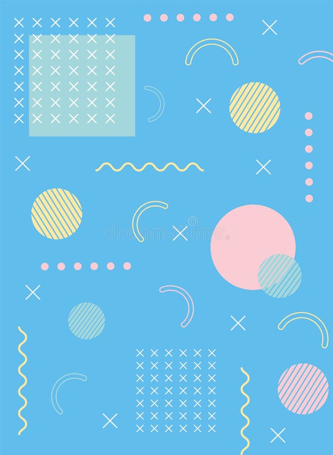 Trend Designs and Vintage Memphis 80s 90s Style Abstract Blue ...