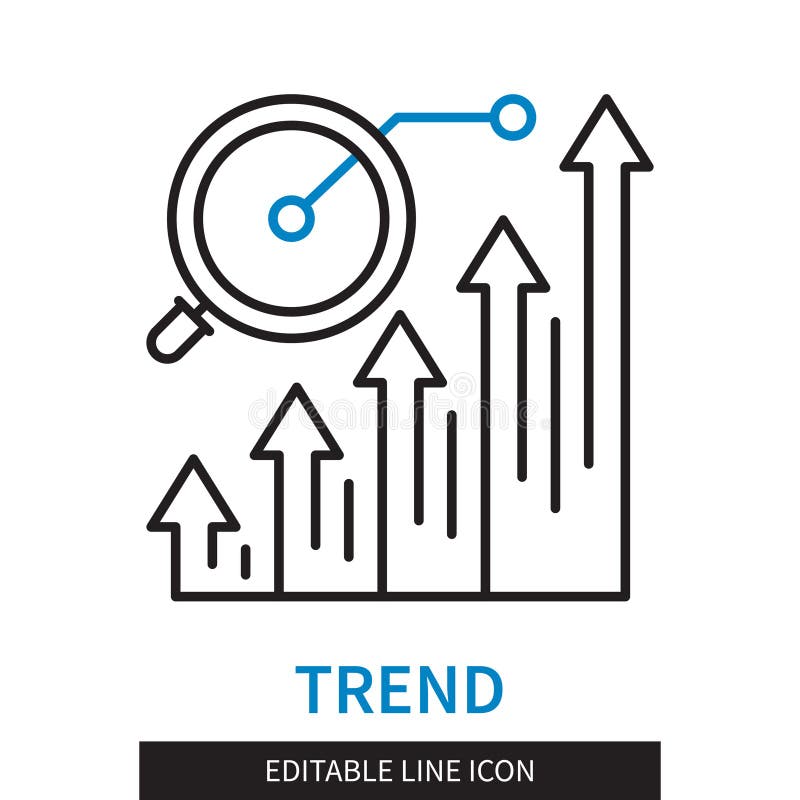 Trend editable line icon stock illustration. Illustration of business ...