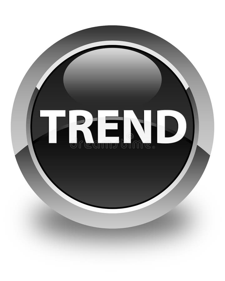 Trend Glossy Black Round Button Stock Illustration - Illustration of ...