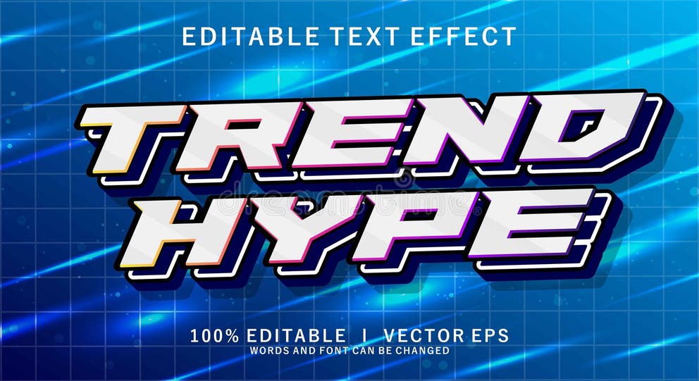 Trend Hype Vector Text Effect with Modern Style Design Stock Vector ...