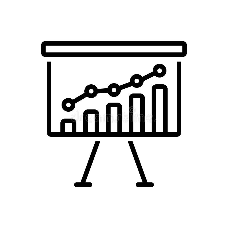Black Line Icon for Trend, Tendency and Financial Stock Vector ...