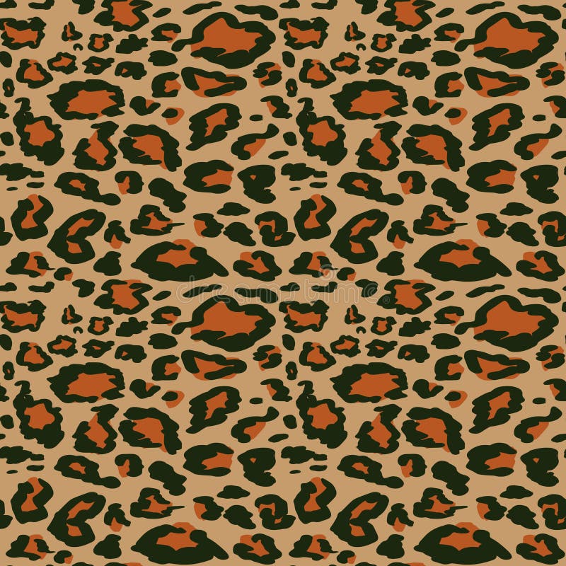 Trend Leopard Vector Seamless Pattern Yellow Background Stylish Print ...