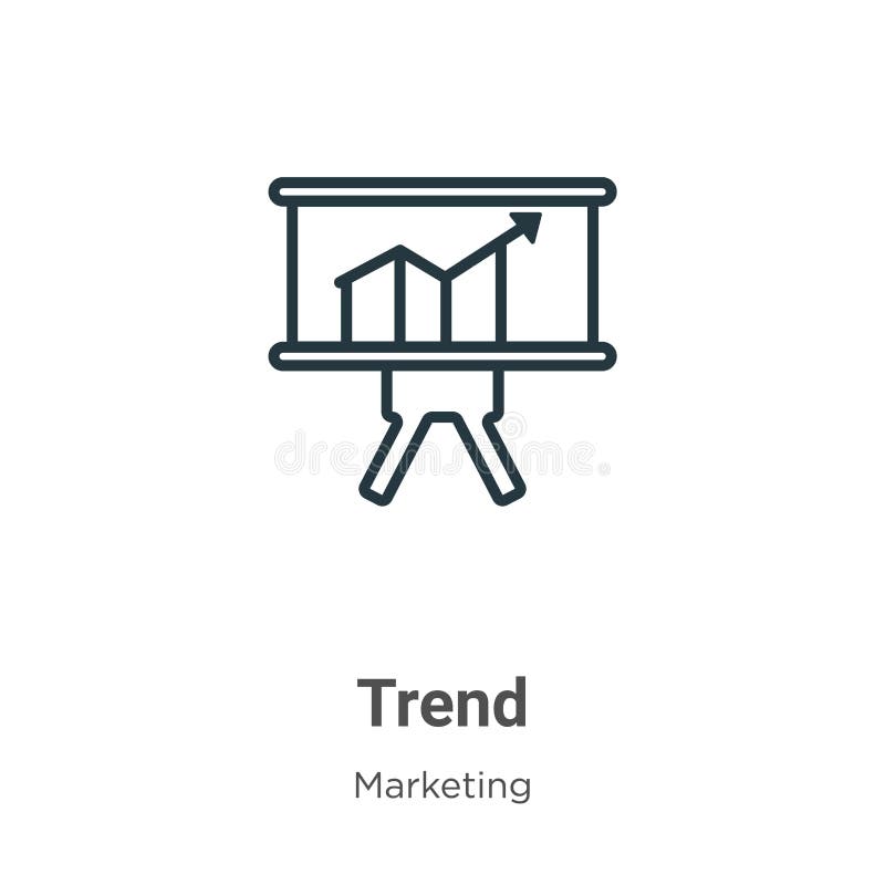 Trending Outline Vector Icon. Thin Line Black Trending Icon, Flat ...