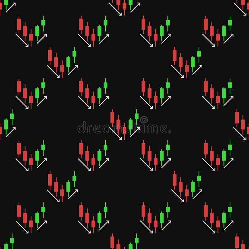 Trend Reversal Candlestick Chart Vector Colored Seamless Pattern Stock ...