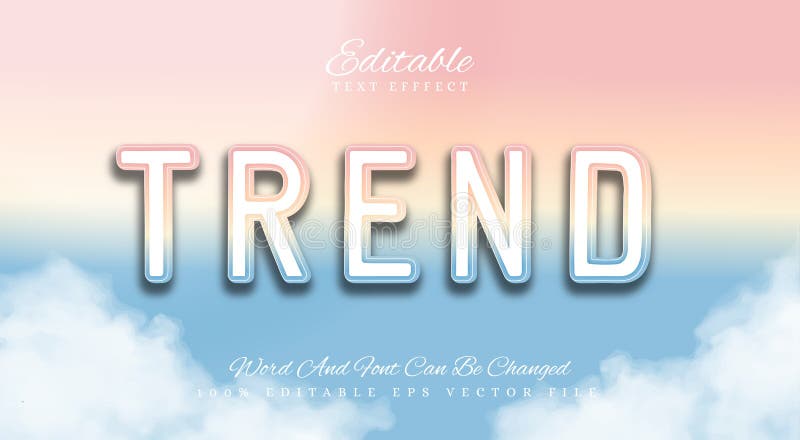 Trend Text Effect Design Template Stock Illustration - Illustration of ...