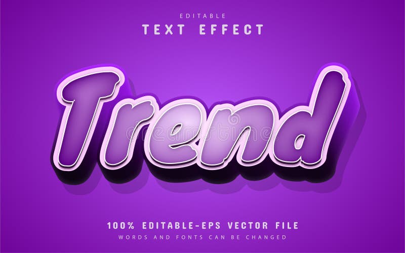 Trend Text, Purple 3d Text Effect Stock Vector - Illustration of letter ...