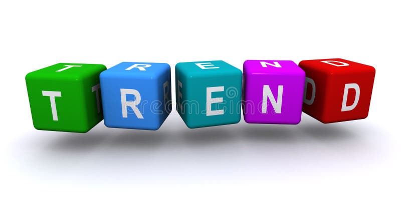 Trend word block on white stock photo. Image of background - 266232344