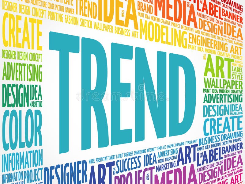 Trend Word On Wooden Cube Blocks On Brown Background. Fashion Trends ...