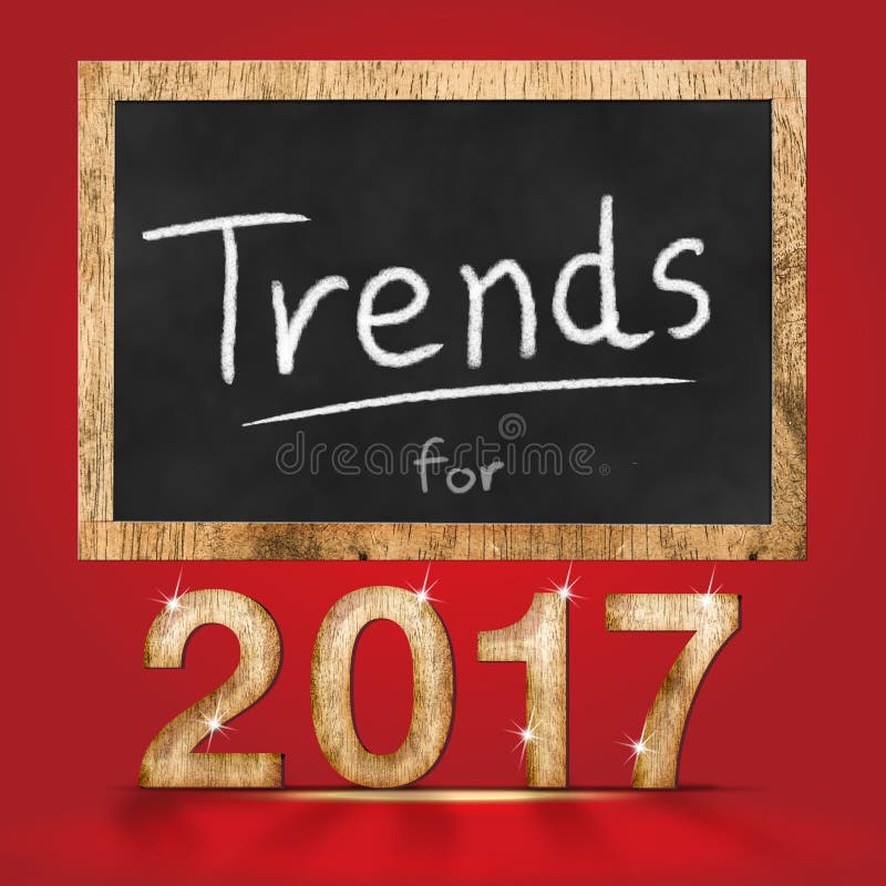 Trend for 2017 Year Wood Texture Number with Blackboard at Red Stock ...