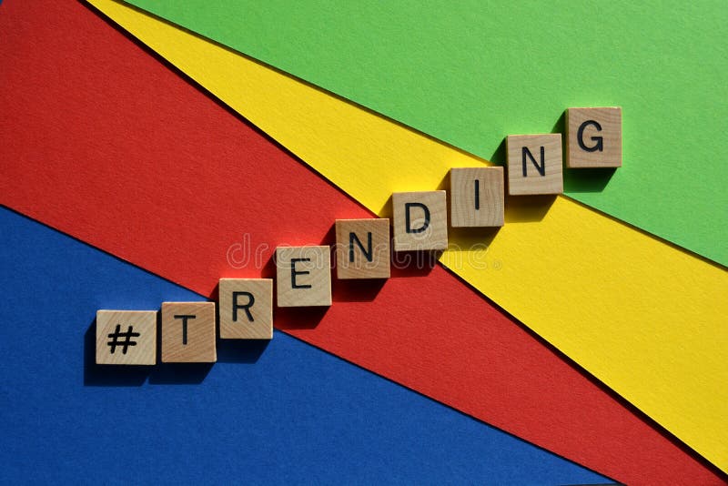 Trending Word Cloud and Hand with Marker Concept Stock Photo - Image of ...