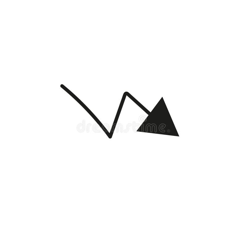 Trending Down Icon. Flat Style Design Isolated on White Background ...